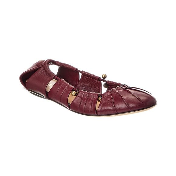 Chloé | Shoes | Chlo Luna Leather Ballerina Flat Red | Poshmark